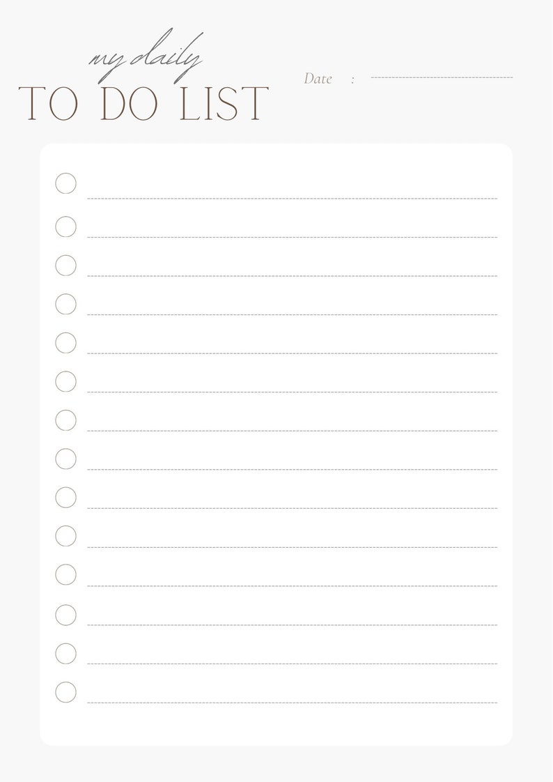 Printable to Do List PDF | Daily Planner | Task Organizer | Instant ...