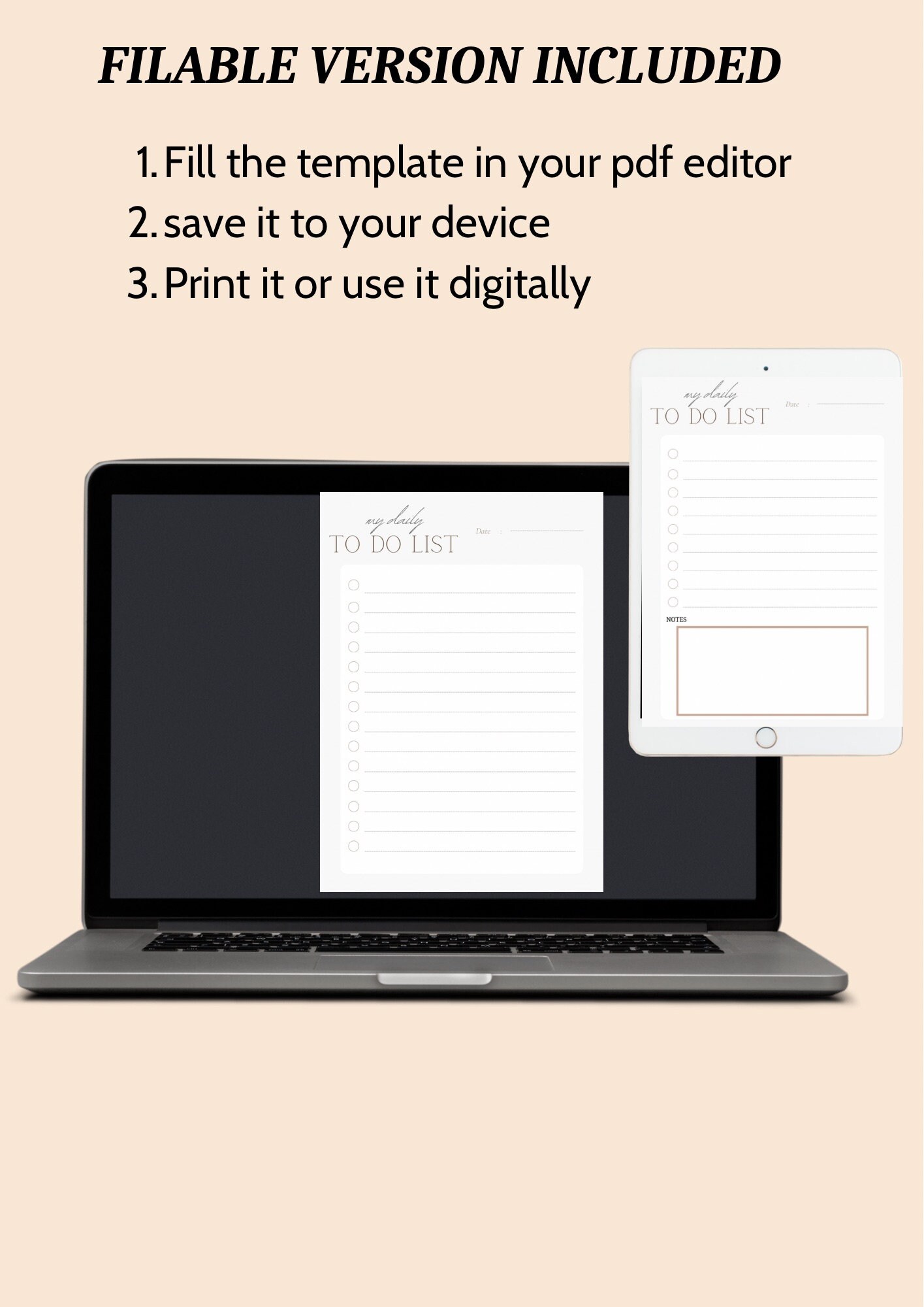 Printable to Do List PDF | Daily Planner | Task Organizer | Instant ...