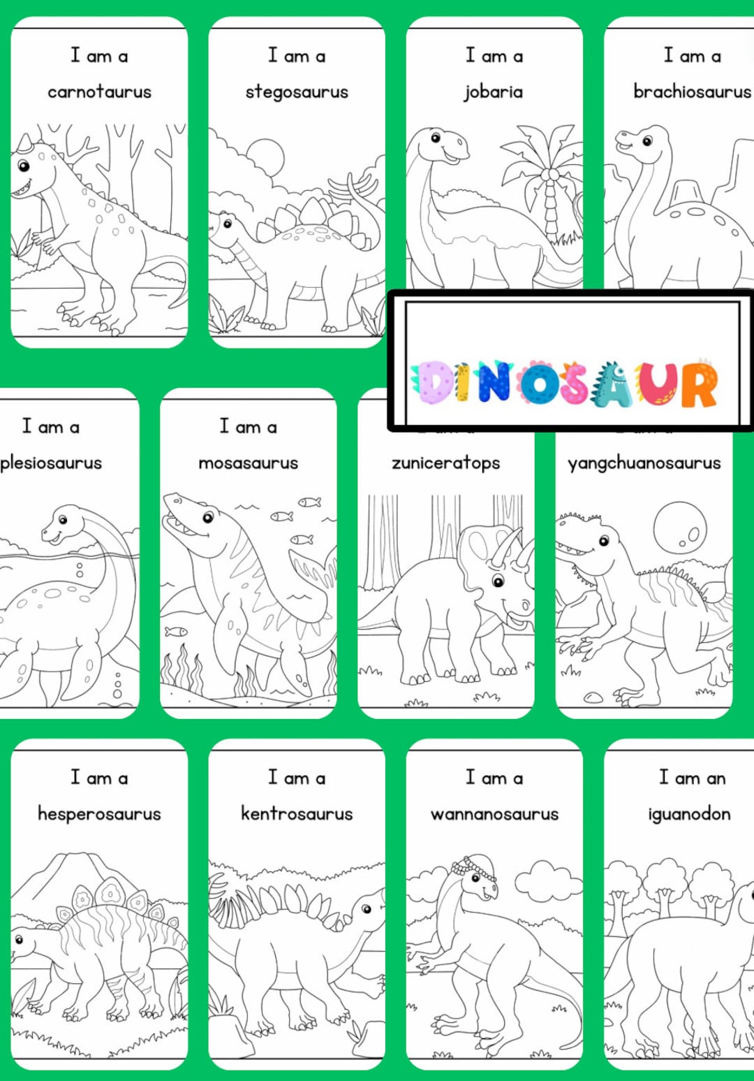 Dinosaur Coloring Book for Kids & Adults | 50 Unique Dinosaur Designs ...