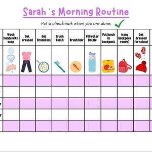 Morning Routine Chart for Kids – Fun & Interactive Daily Planner - Etsy