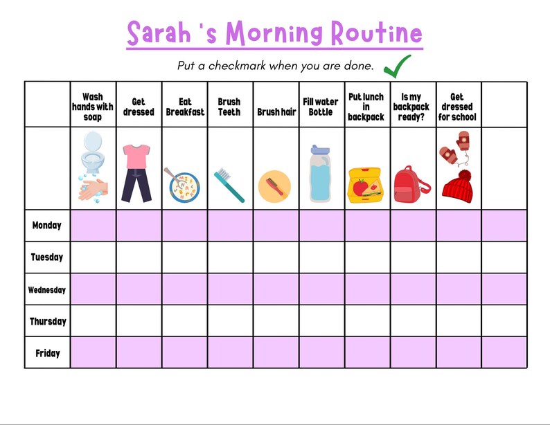 Morning Routine Chart for Kids – Fun & Interactive Daily Planner - Etsy