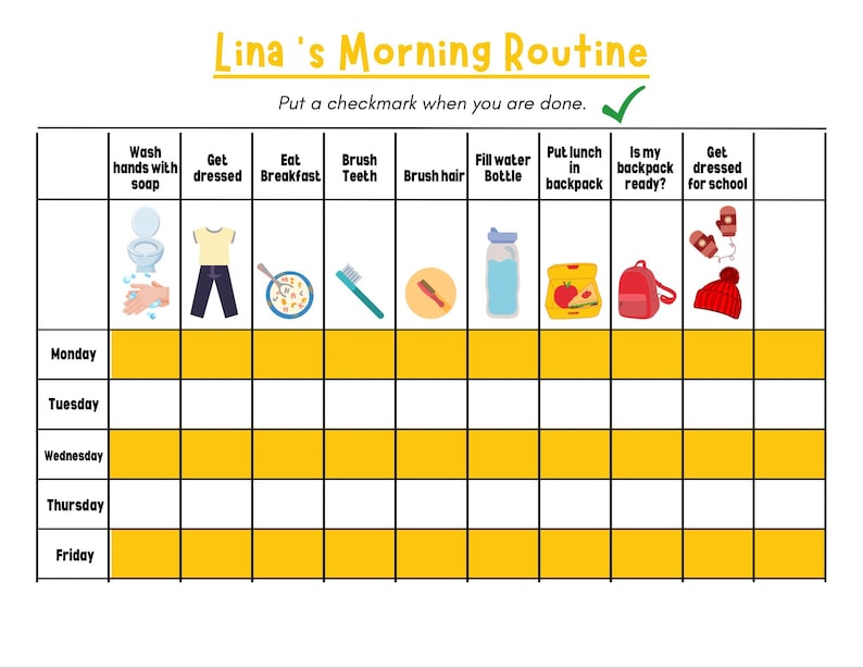 Morning Routine Chart for Kids – Fun & Interactive Daily Planner - Etsy