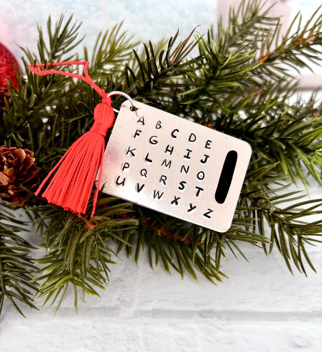 Letterboard Ornament: Handmade Aluminum Spelling Charm With Tassel - Etsy