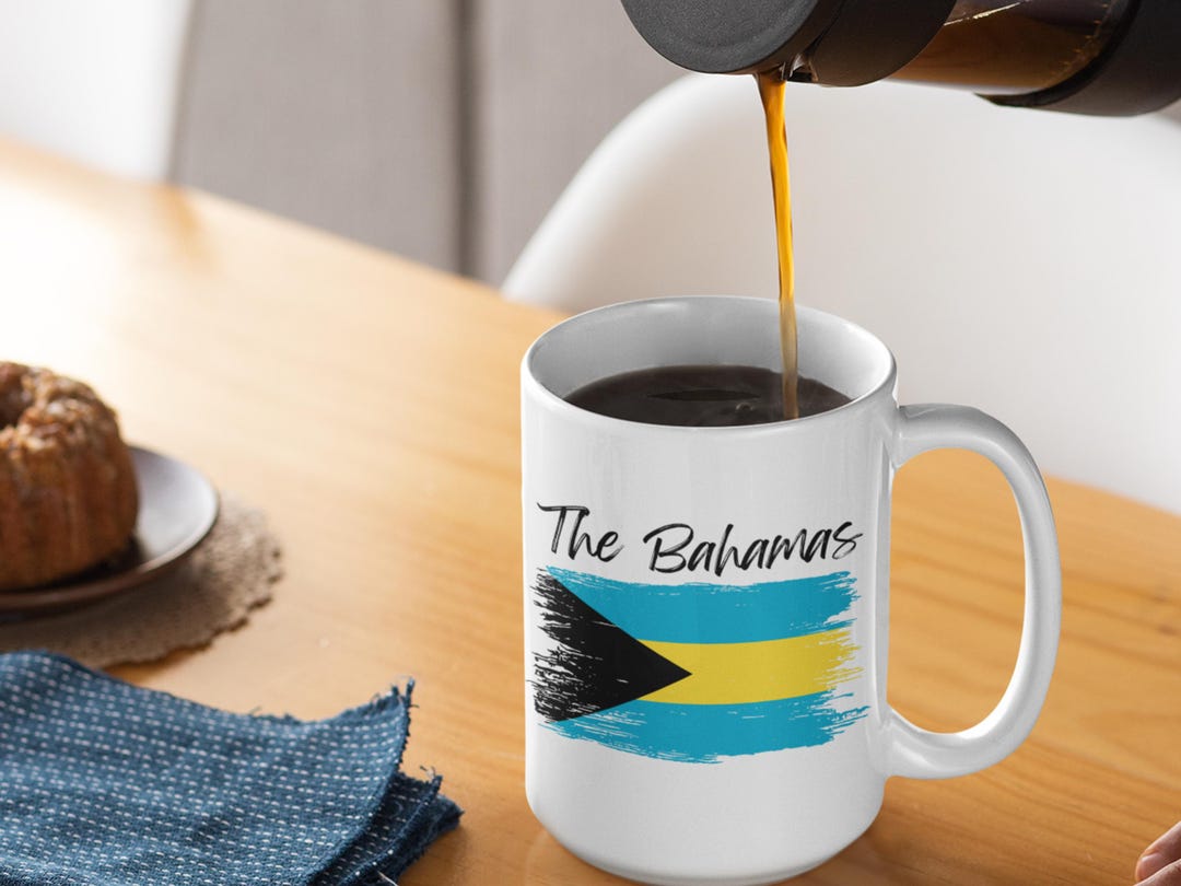 Bahamas Flag Mug, Bahamas Text Flag Design, Bahamas Coffee Mug, Bahamas ...