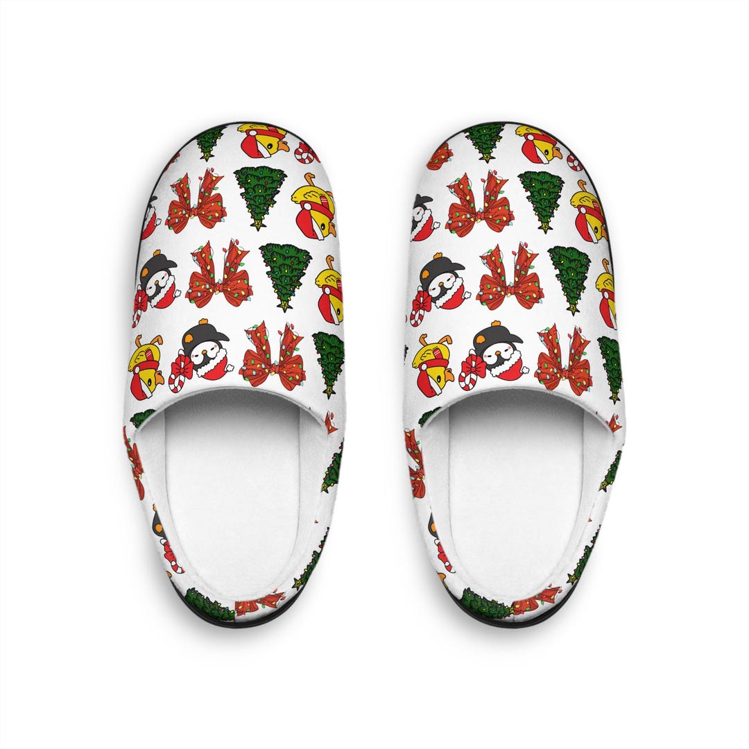 Slippers, Christmas Tree Indoor House Shoes, Women's Cozy Holiday ...