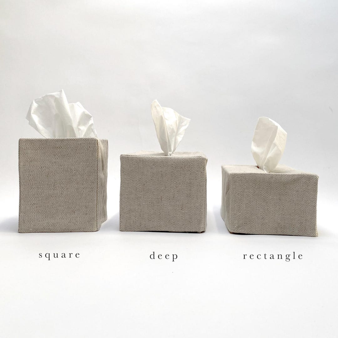 Handmade Linen Tissue Box Cover - Square, Rectangular, Deep - Etsy