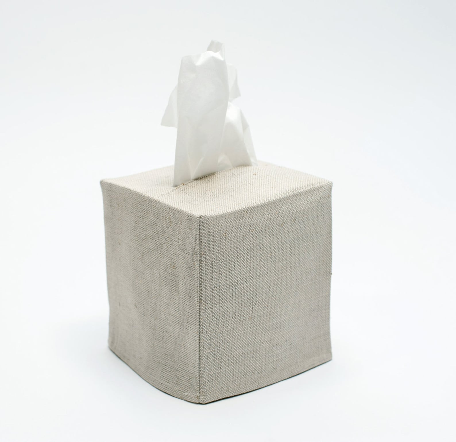Linen Tissue Box Cover 100% Woven Linen With Cotton Muslin Lining ...