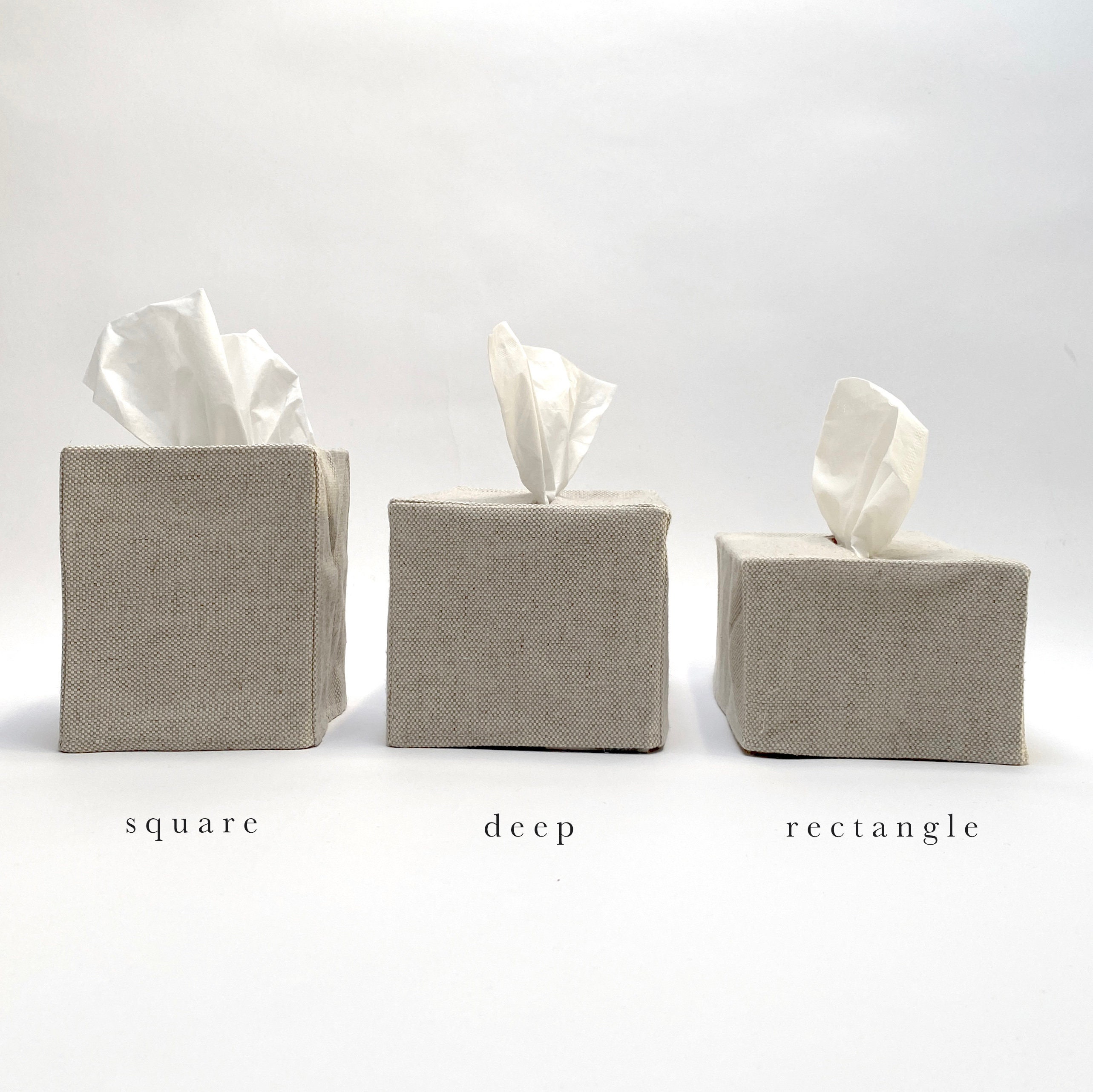 Linen Tissue Box Cover 100% Woven Linen With Cotton Muslin Lining ...