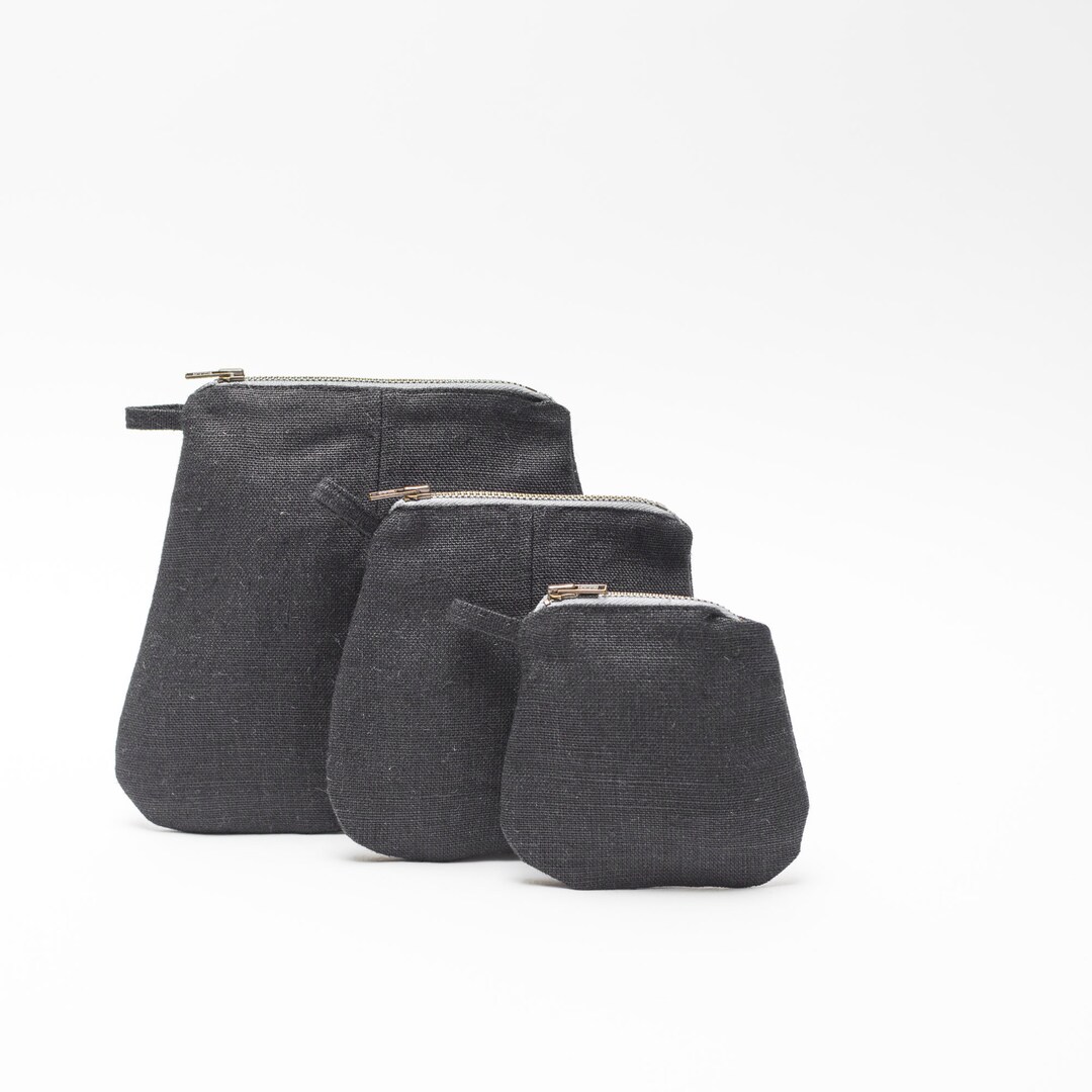 Mini Linen Pouches (black) - Etsy
