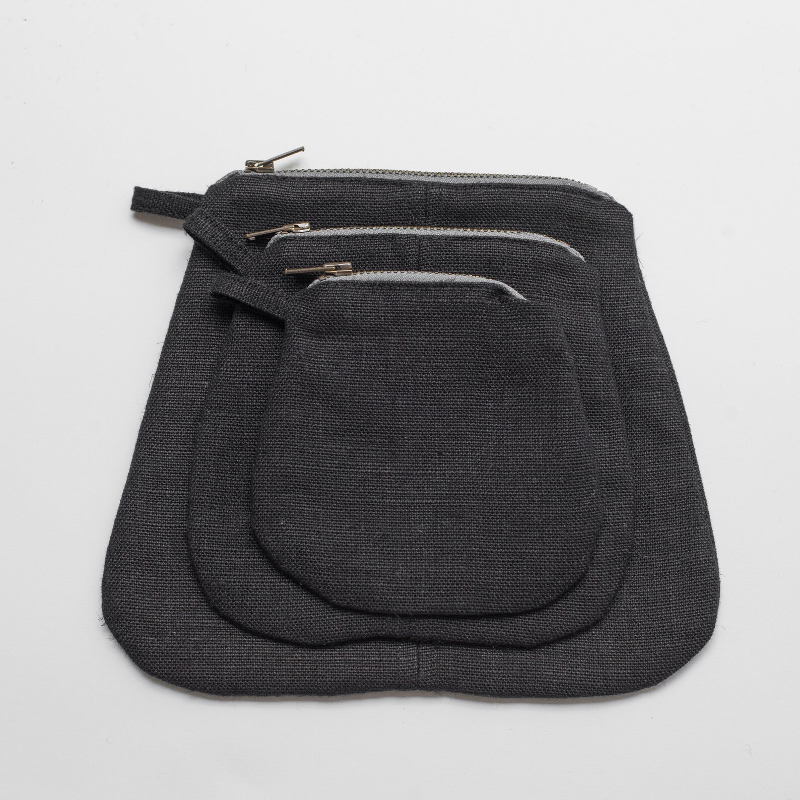 Mini Linen Pouches black - Etsy