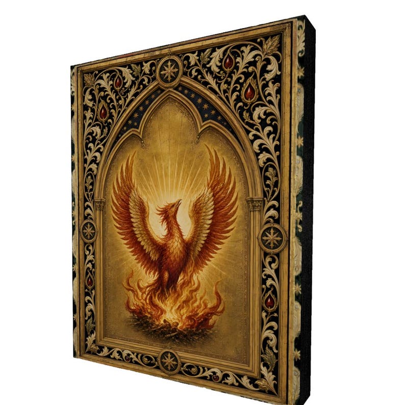 Resurrection Phoenix Catholic Wall Art Print, Canvas Poster Panel ...