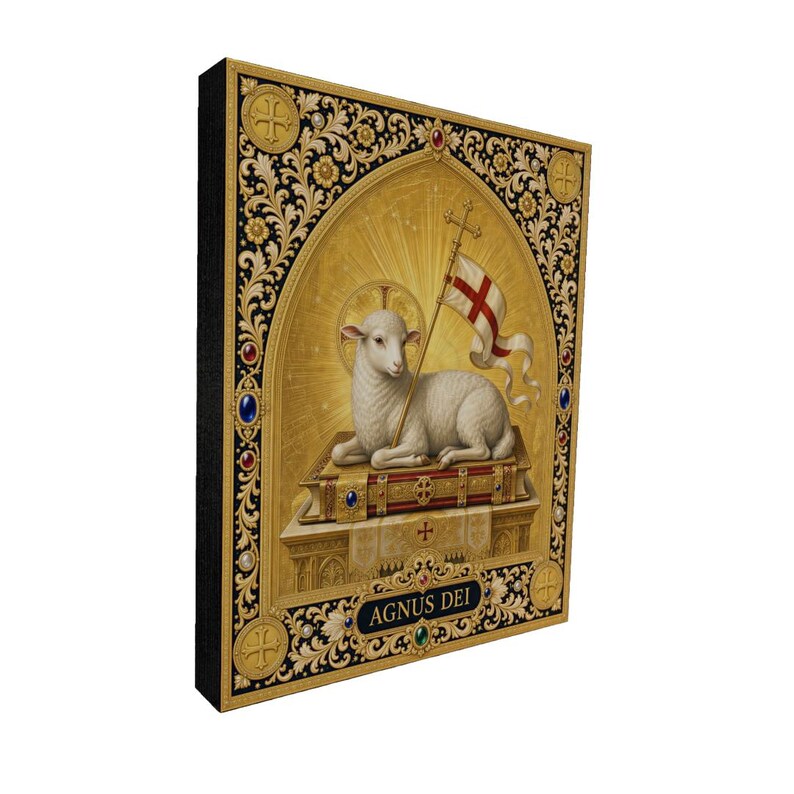 Agnus Dei Lamb of God Catholic Wall Art Print, Canvas Poster Panel ...