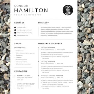 Modern Resume Template: Editable CV Design, ATS Friendly (word, Google ...