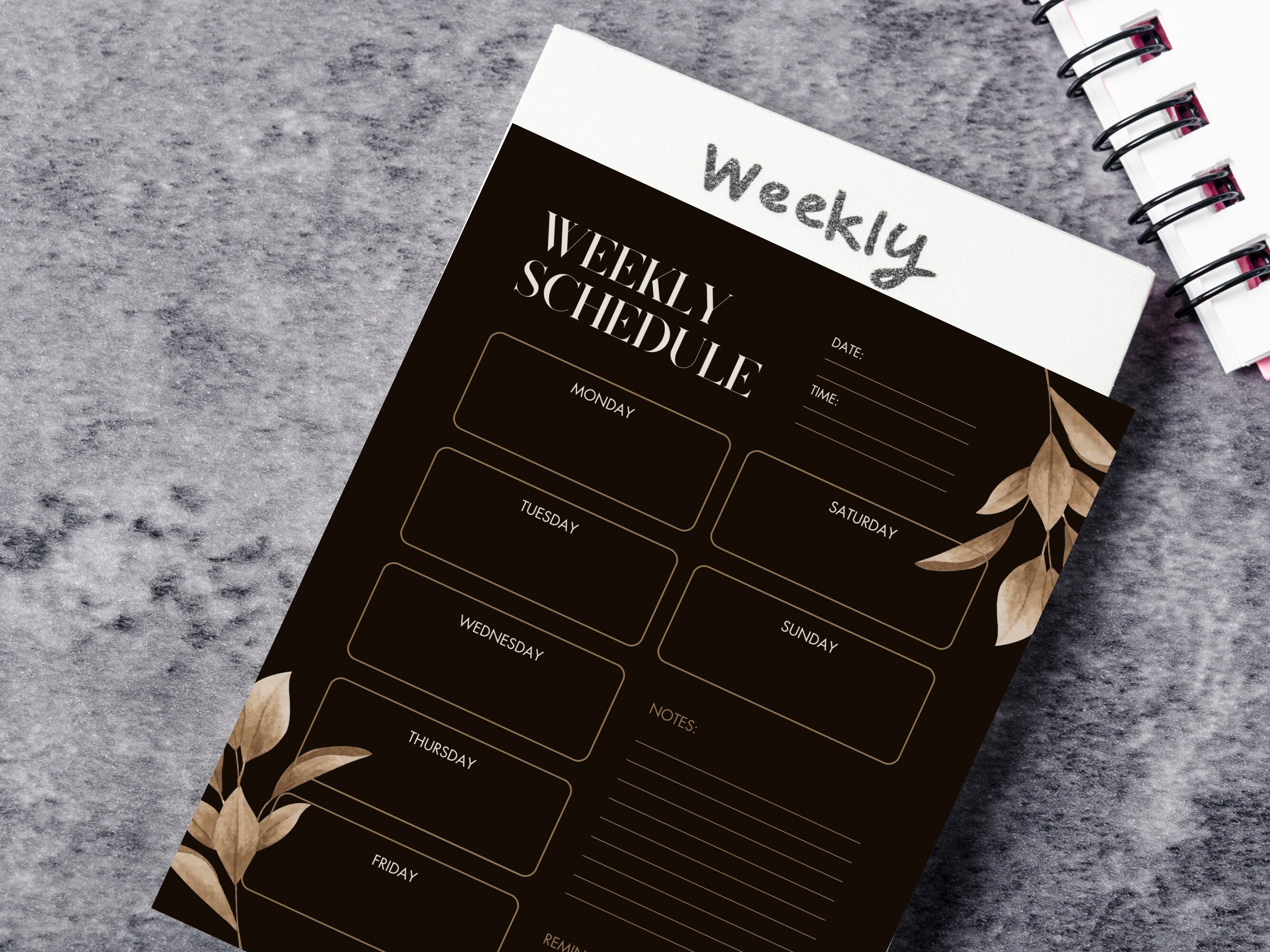 Elegant Brown Weekly Schedule Planner: Printable To-do List (PDF) - Etsy