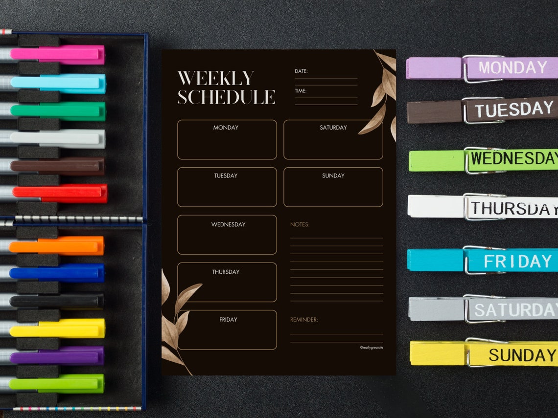 Elegant Brown Weekly Schedule Planner: Printable To-do List (PDF) - Etsy