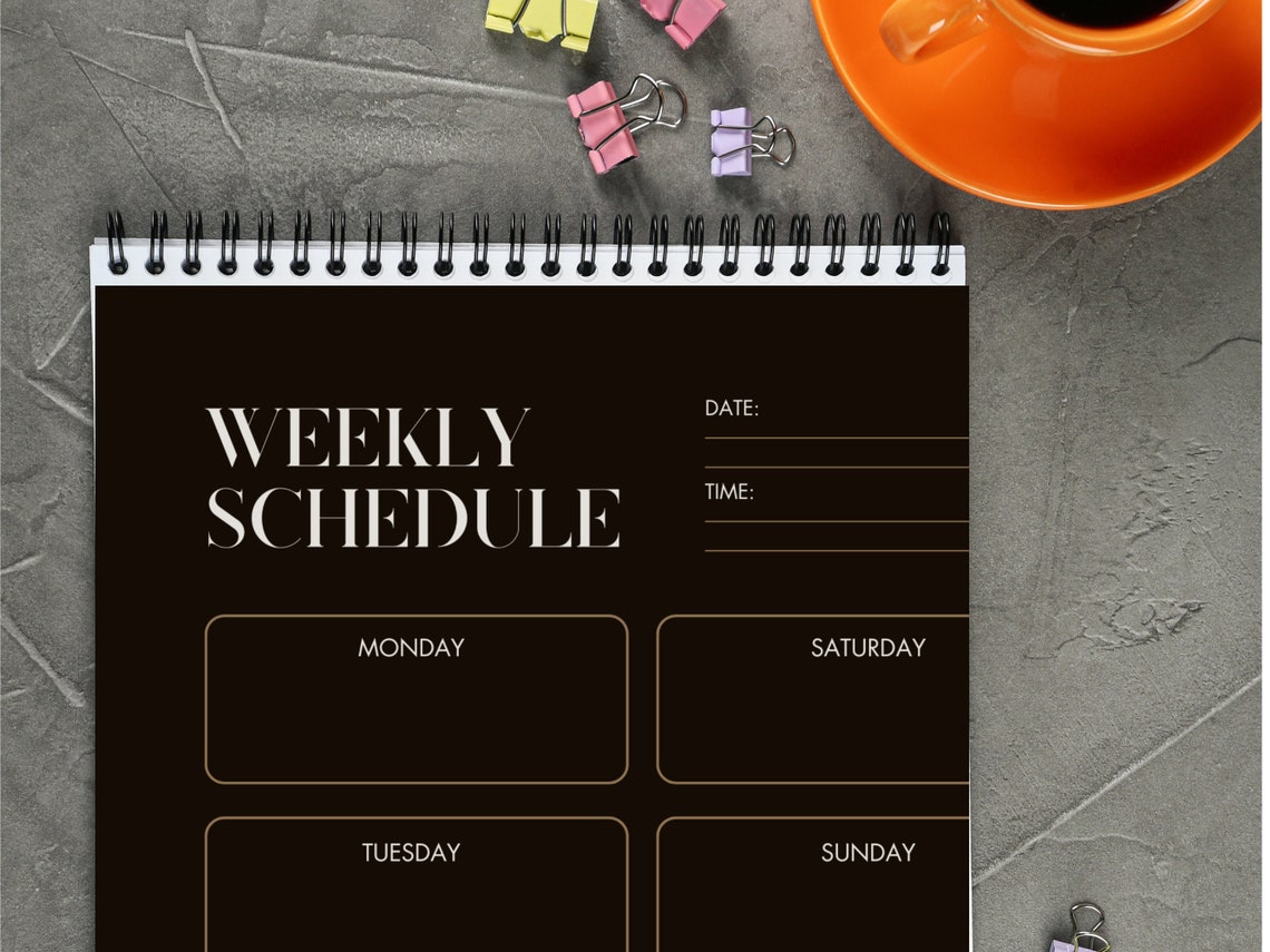 Elegant Brown Weekly Schedule Planner: Printable To-do List (PDF) - Etsy