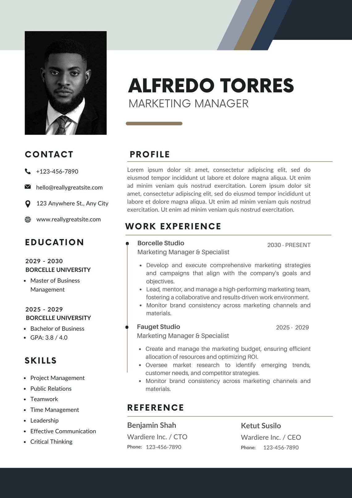 Custom CV Resume Template: Eye-catching, Elegant Designs (PDF & Word ...