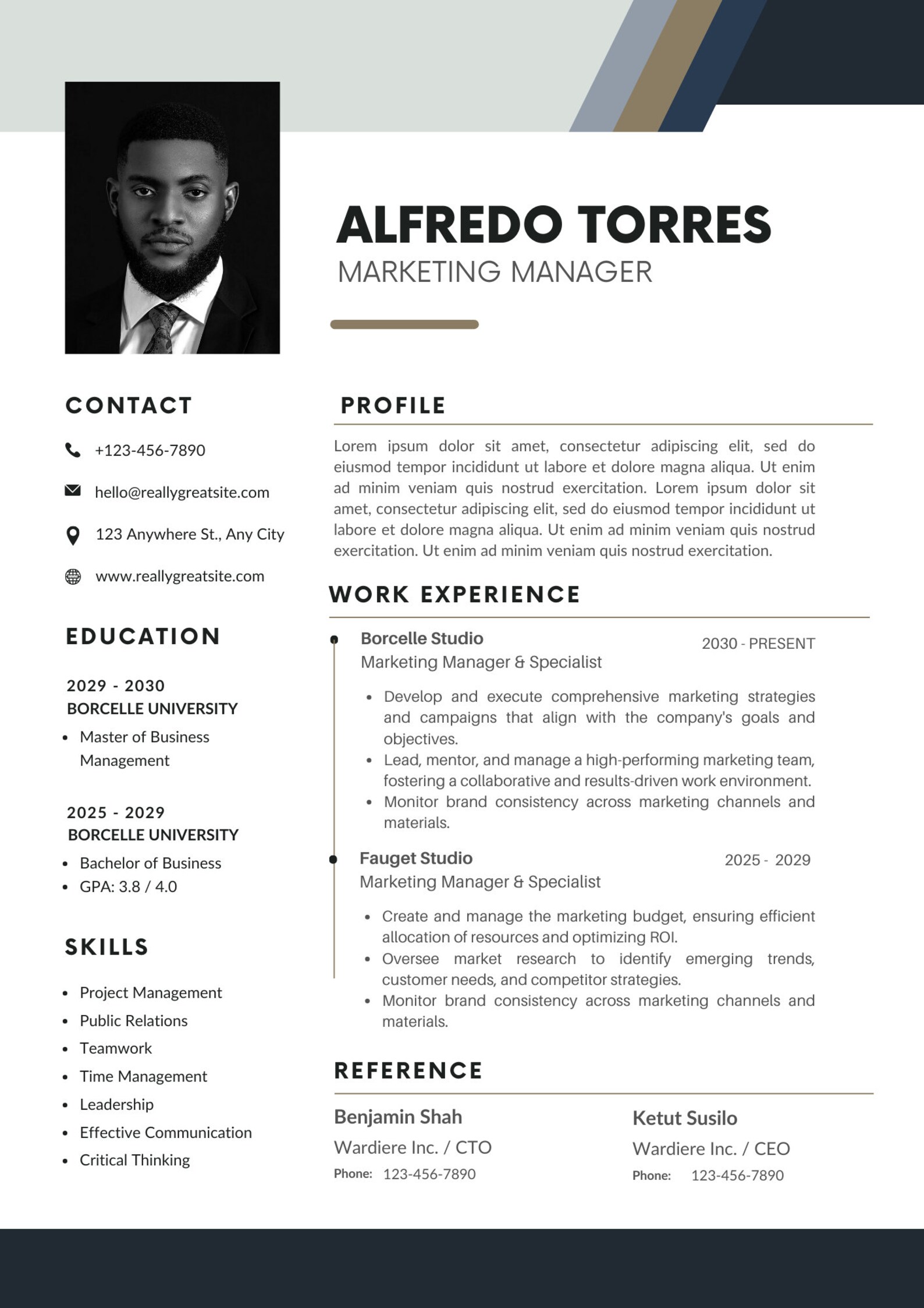 Custom CV Resume Template: Eye-catching, Elegant Designs (PDF & Word ...