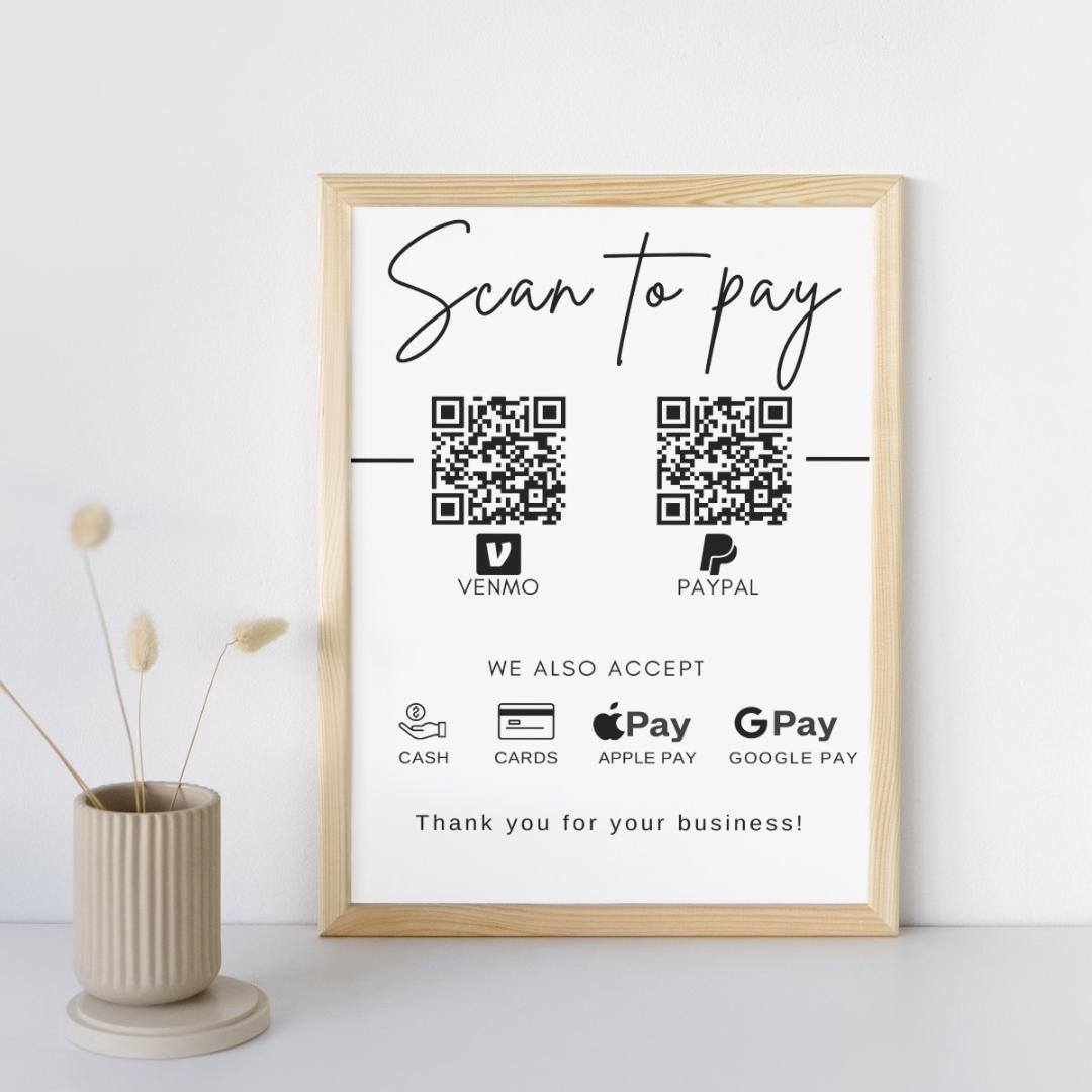 Craft Show Price List and Scan to Pay Signs,local Market Vendor Signs ...