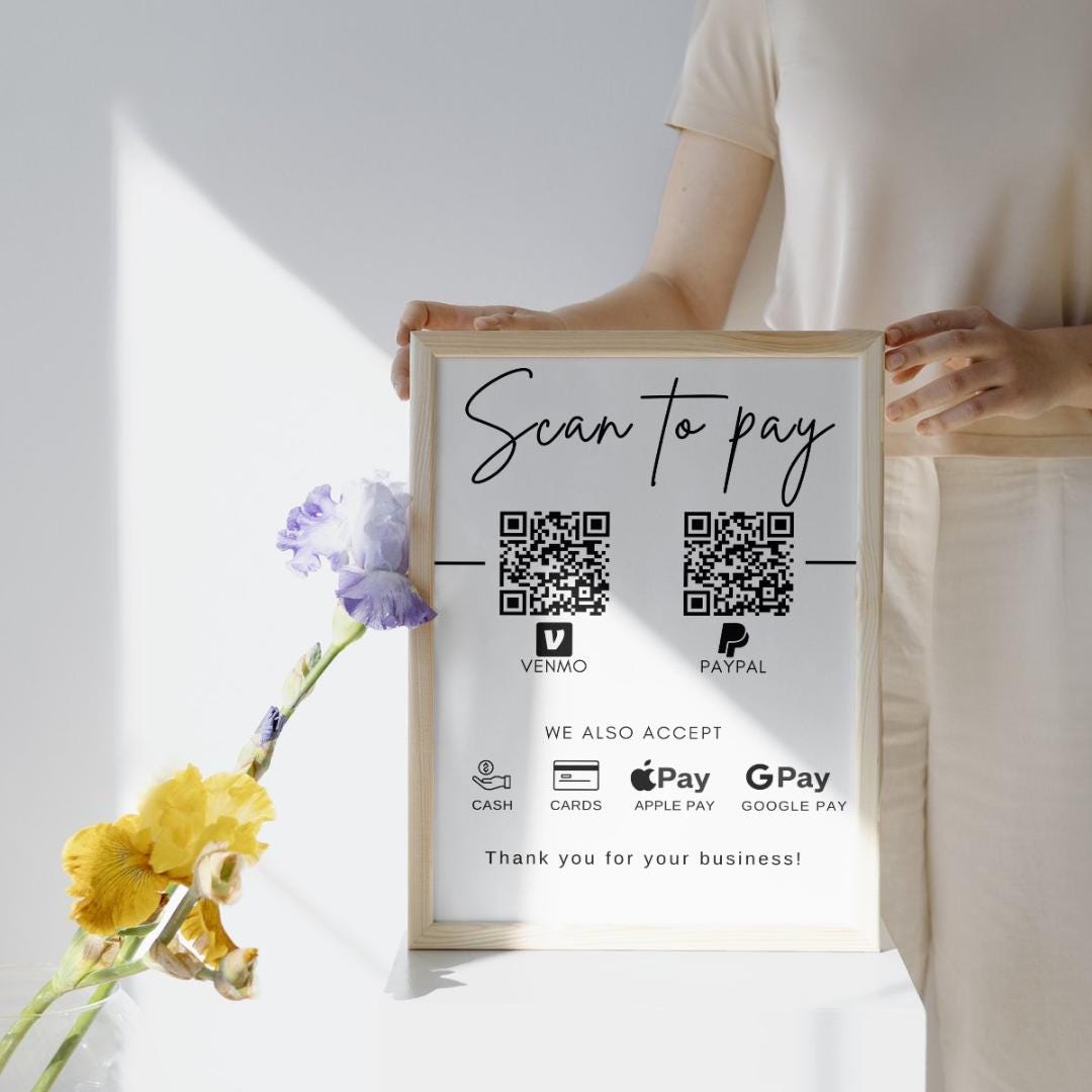 Craft Show Price List and Scan to Pay Signs,local Market Vendor Signs ...