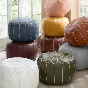 Leather ottoman etsy store