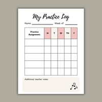 November Practice Tracker | November Chart | Music Tracker | Practice ...
