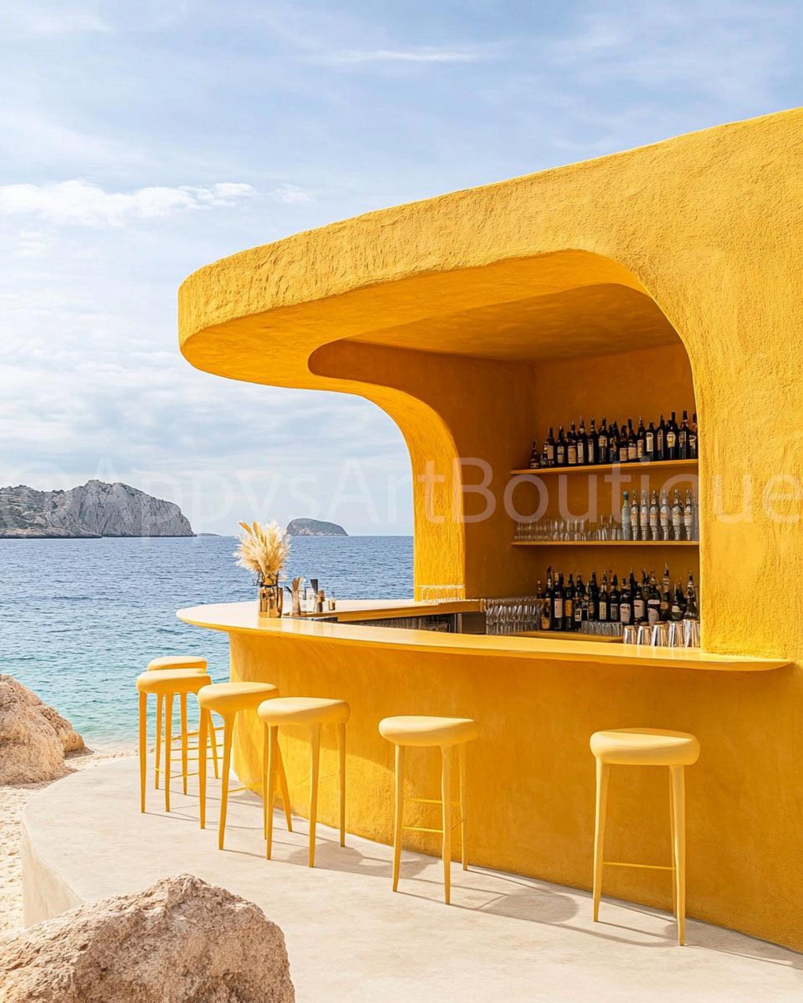 Yellow Bar in Mallorca - Etsy