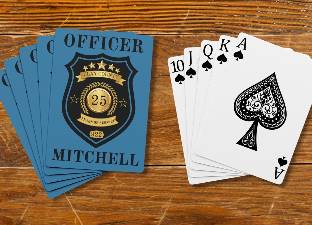 Police Retirement Gift Custom Playing Cards Personalized Police ...