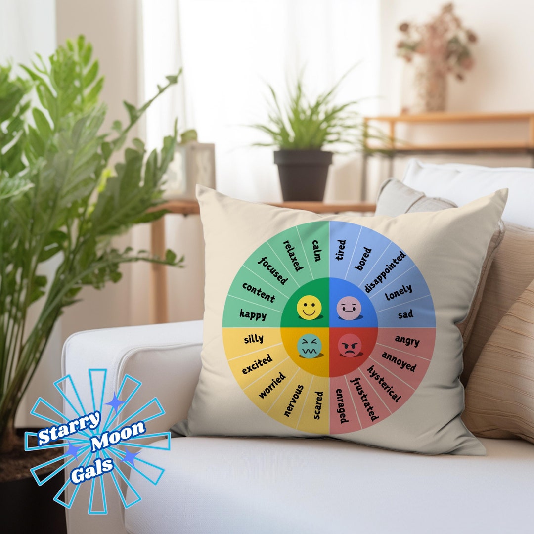 Custom KIDS Feelings Wheel Pillow - Emotional Wheel Pillow, Child ...