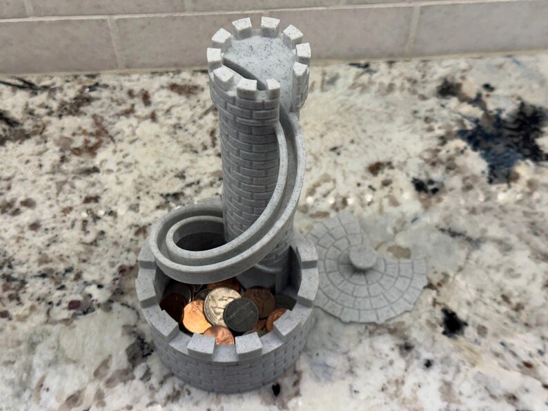 Castle Slide Coin Piggy Bank 3D Printed With Many Color Options Fun for ...