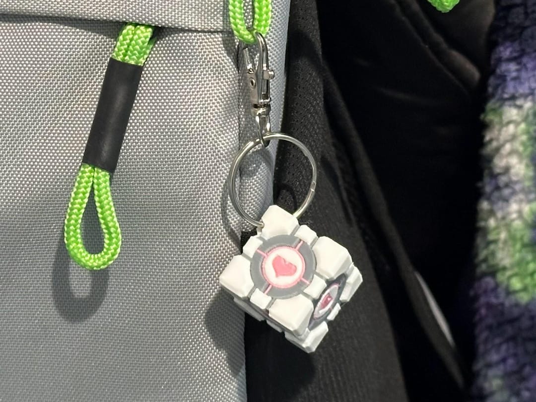 Companion Cube Keychain Backpack Charm Dangle Portal-inspired Weighted ...