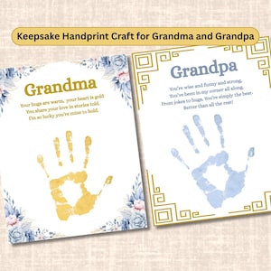Grandparents Day Printable Handprint Craft Keepsake, Grandma Grandpa ...