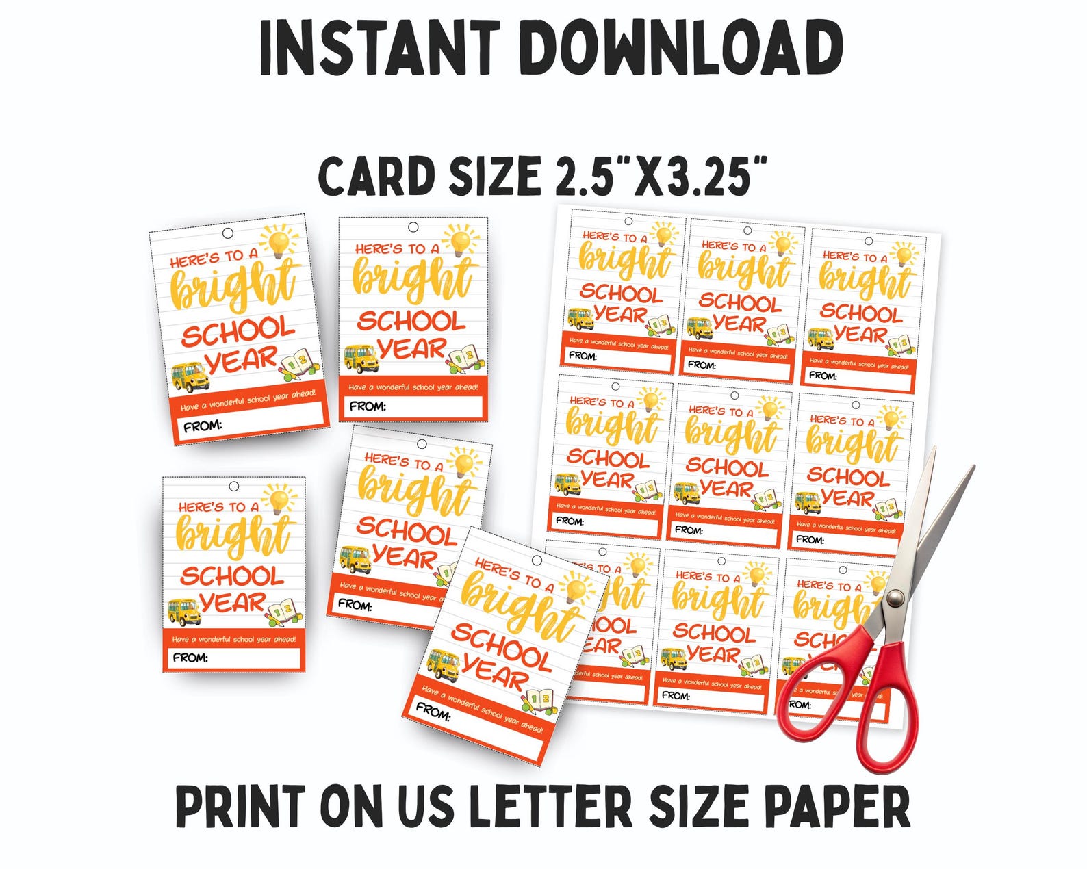 Printable Back to School Favor Tags, Beginning of the Year Tags ...