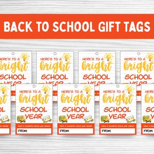 Printable Back to School Favor Tags, Beginning of the Year Tags ...