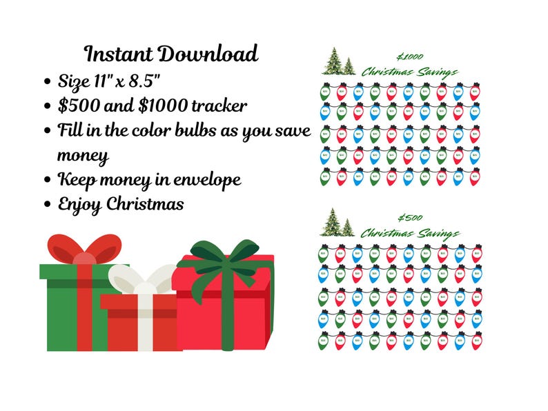 Printable Christmas Savings Tracker, Christmas Budget Sheet, Money ...