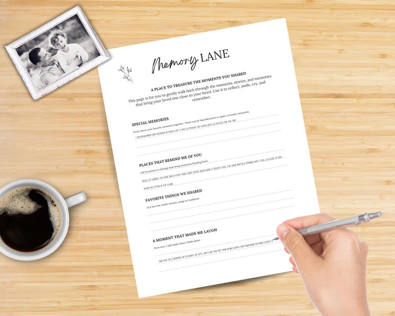 Printable Grief Loss Journal Work Book, Grief Memory Journal, Coping ...