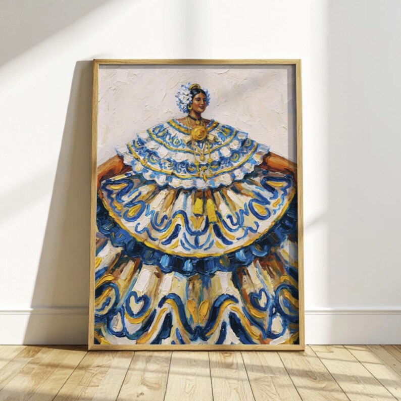 Panama Pollera Abstract Poster Print - Latina Abstract Artwork - Etsy