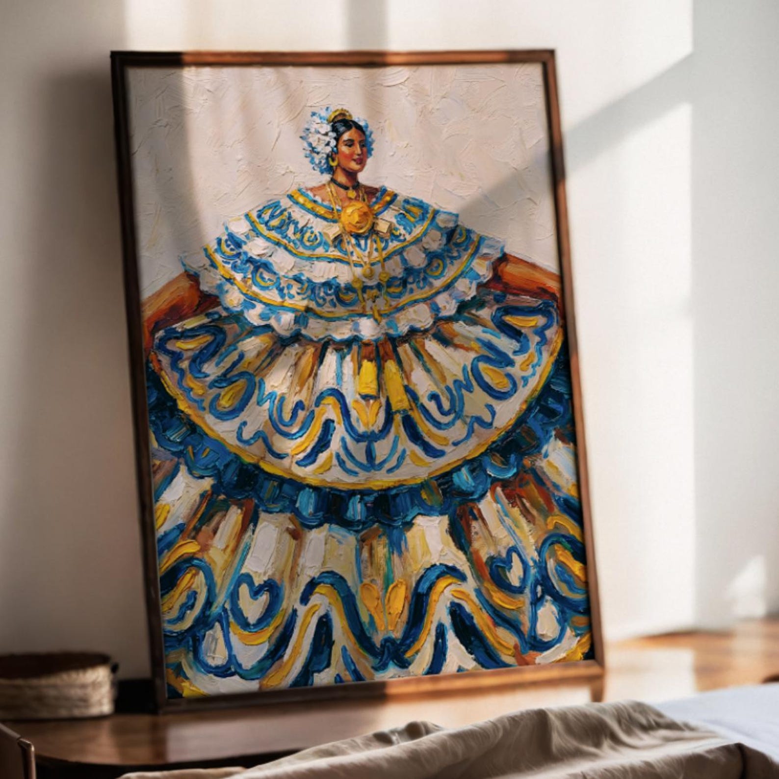 Panama Pollera Abstract Poster Print - Latina Abstract Artwork - Etsy