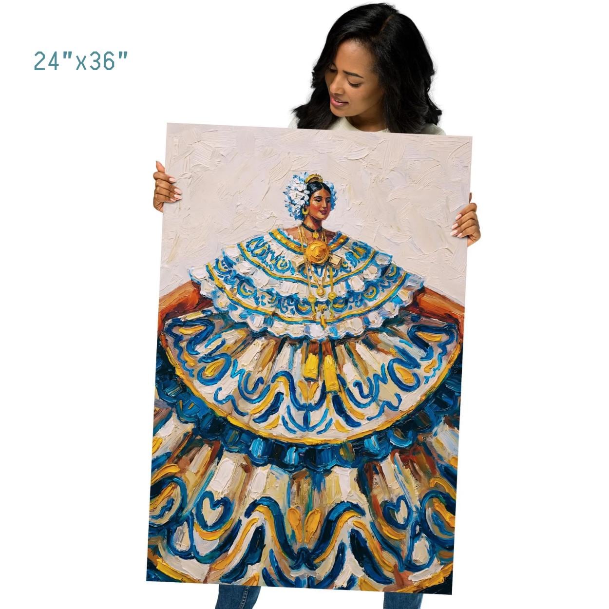 Panama Pollera Abstract Poster Print - Latina Abstract Artwork - Etsy