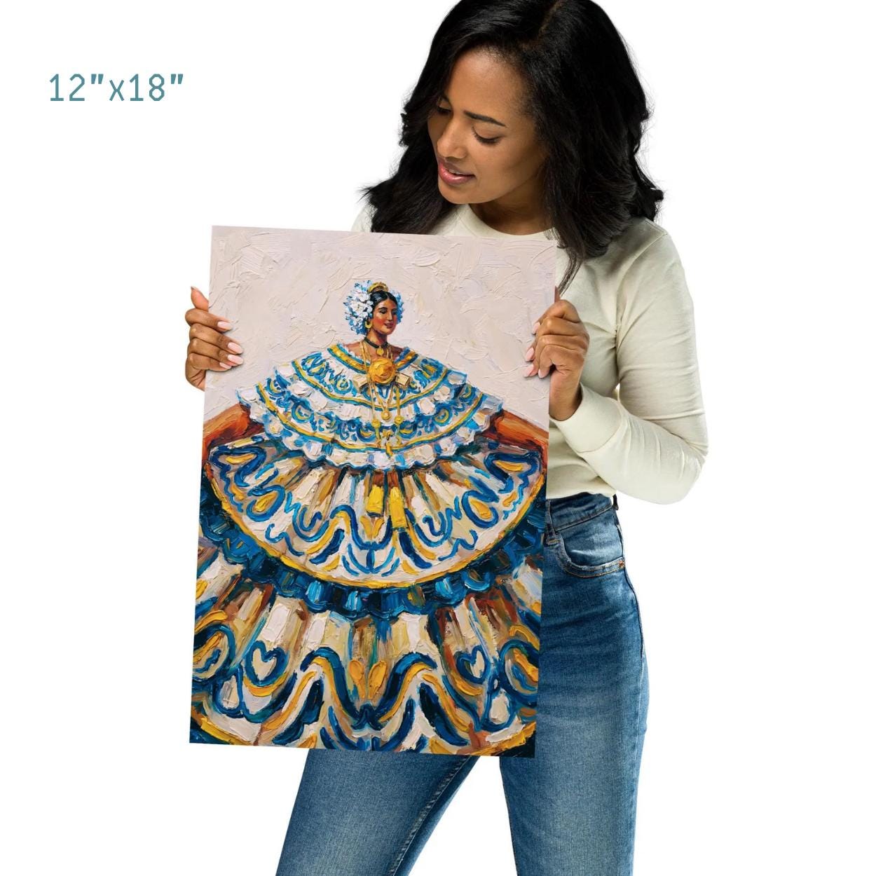 Panama Pollera Abstract Poster Print - Latina Abstract Artwork - Etsy