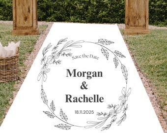 Custom Personalized Aisle Runner Wedding Aisle Runner MAE32/ENT Plain ...
