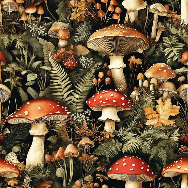 Mushroom Fabric - Etsy