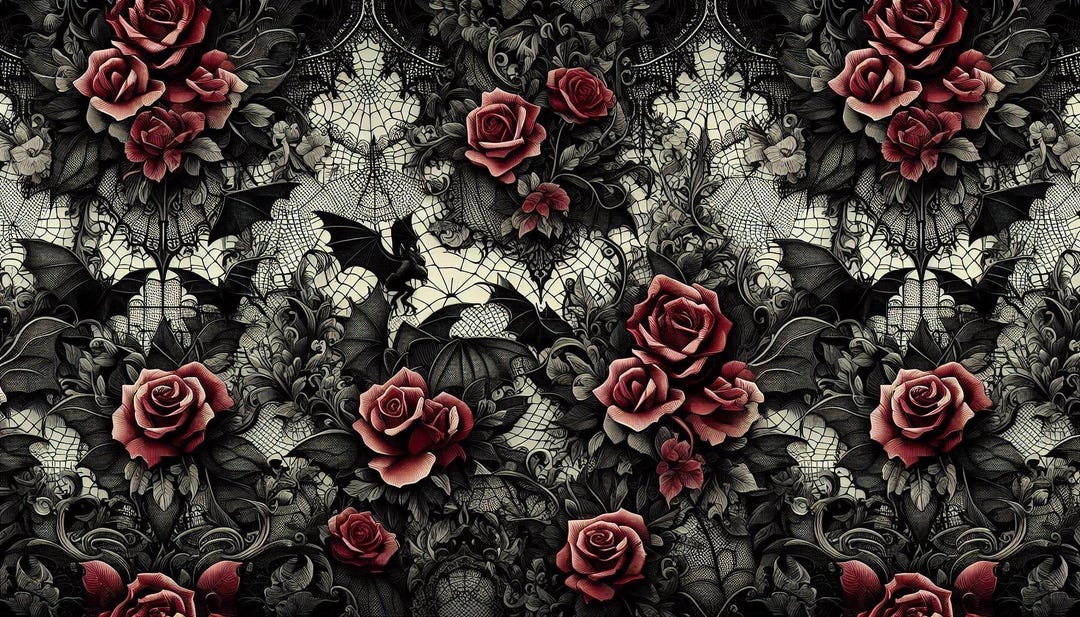 Gothic Fabric. Whimsical Seamless. Magic Fabric by the Yard - Etsy