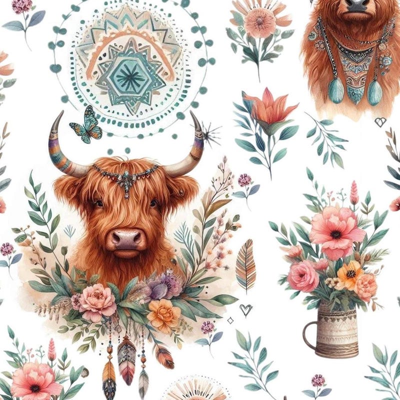 Highland Cow Fabric - Etsy