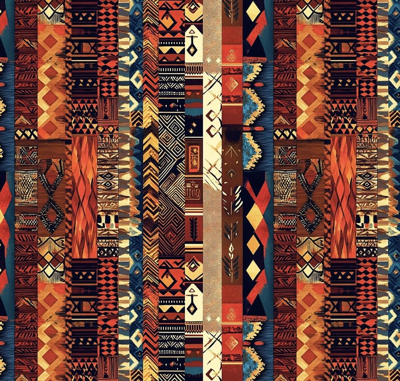 African Patterns Featuring Bold Geometric Shapes, Tribal Designs, and ...