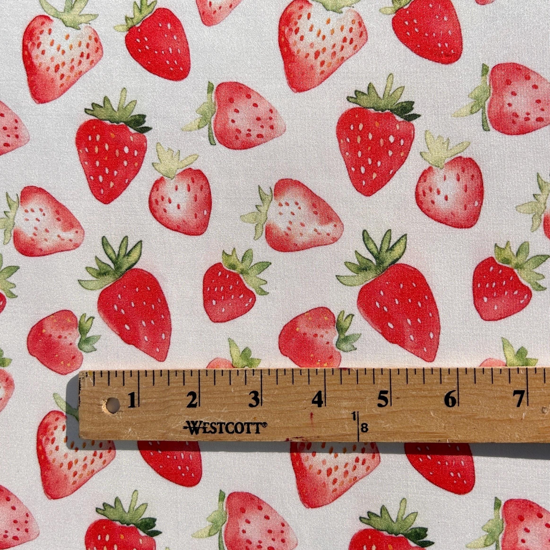 Strawberry Fabric. Watercolor Illust Pattern Fabric by the Yard. - Etsy