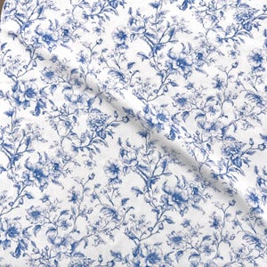 Blue Toile Fabric Fabric by the Yard. 60”with French Style Toile Fabric ...