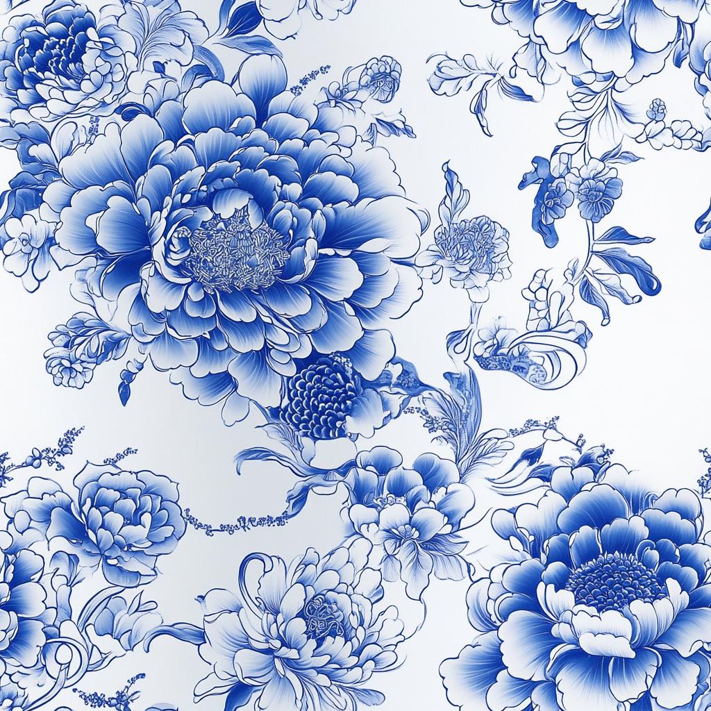 Blue Porcelain Fabric Japanese Style - Etsy
