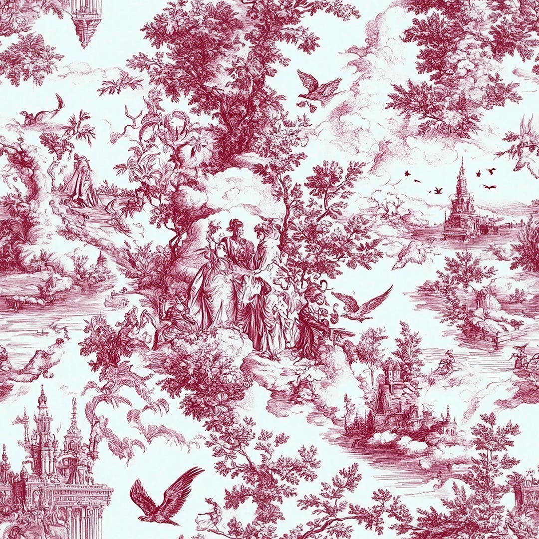 Toile Fabric by the Yard French Country Garden. Material Thin Summer ...