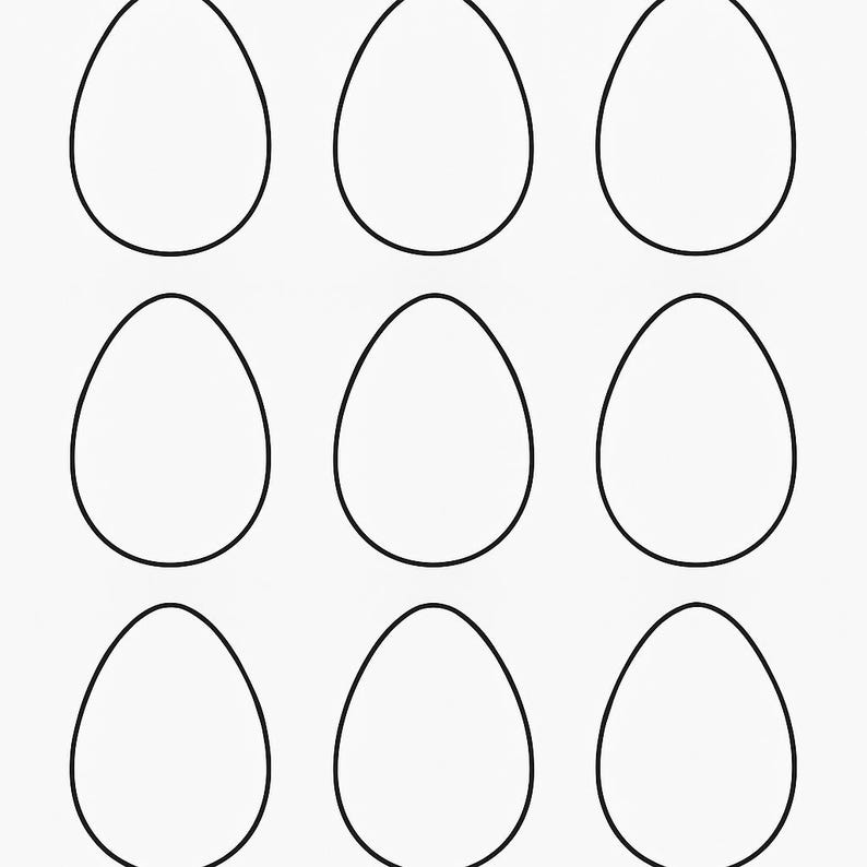 Kids Easter/spring Blank Eggs Coloring Page - Etsy